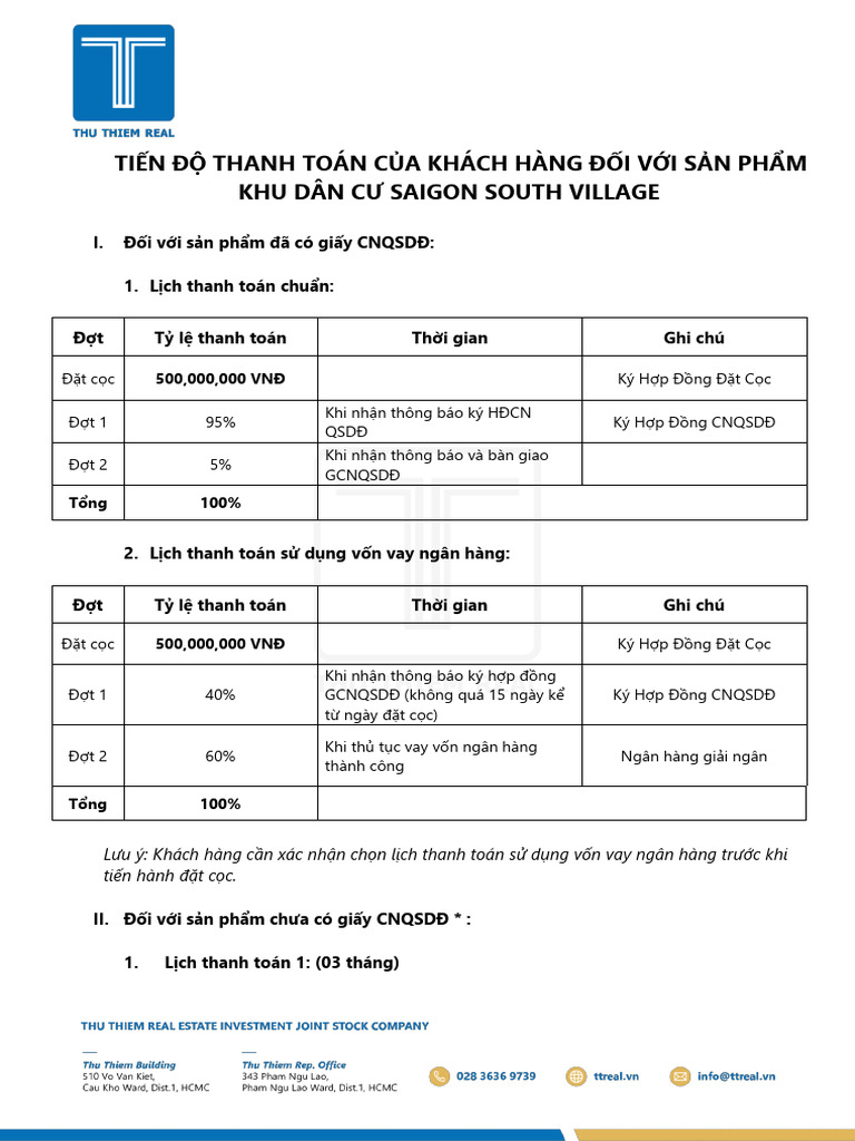 TTR - SSV.Lá CH THANH TOAN 20240113 | PDF