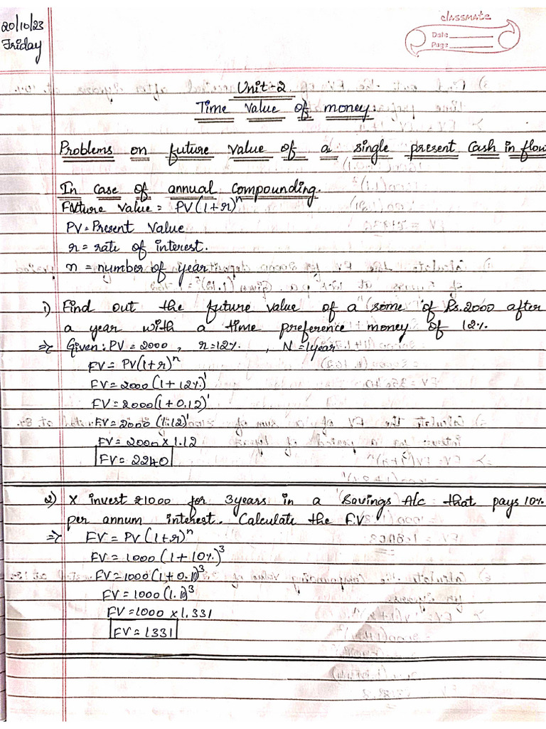 2nd Chapter Time Value of Money - 1 | PDF