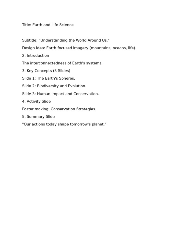 Earth and Life | PDF