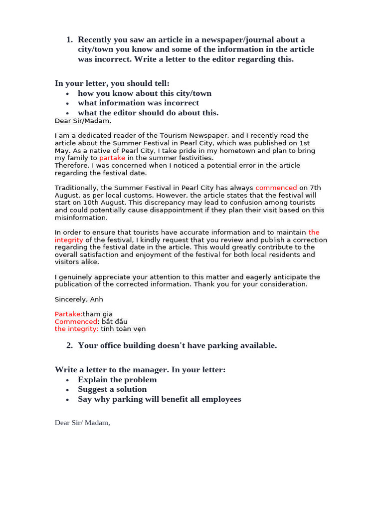 Sample of Writing Letter | PDF