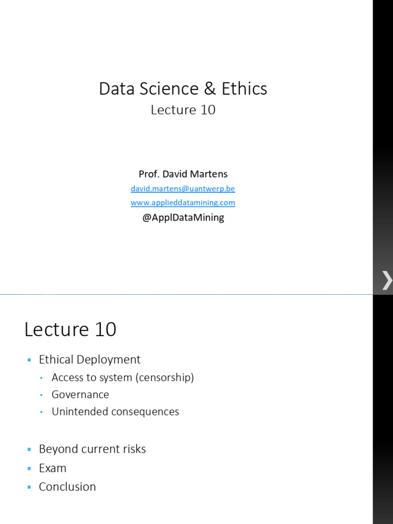 Data Science Ethics - Lecture 10 - Ethical Deployment | PDF | Technological Singularity ...