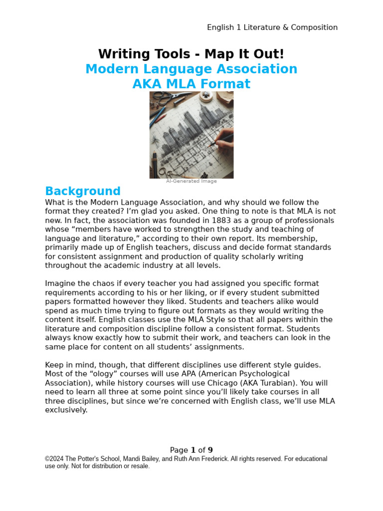 E1 Writing Tools Map It Out MLA Format | PDF | Citation | Bracket