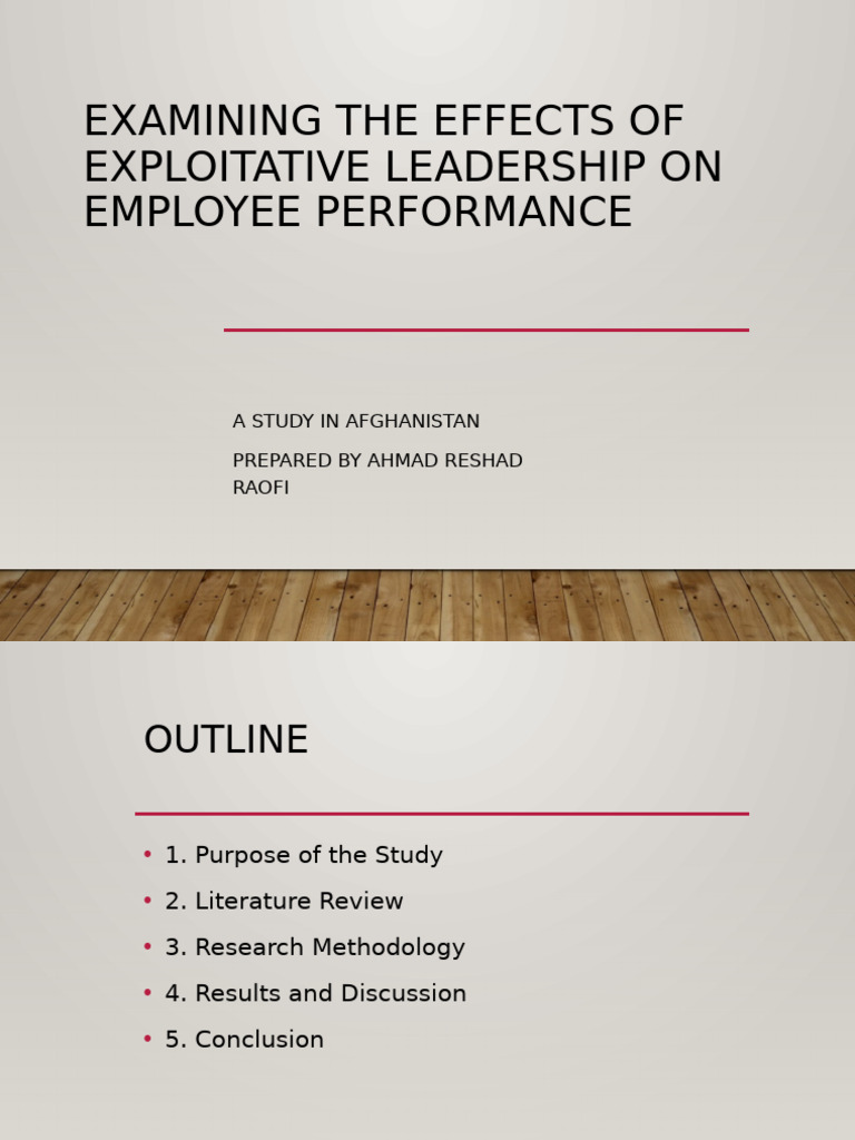 Exploitative Leadership Research Presentation | PDF | Leadership | Job ...