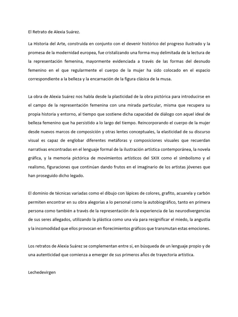 El Retrato de Alexia Suárez | PDF