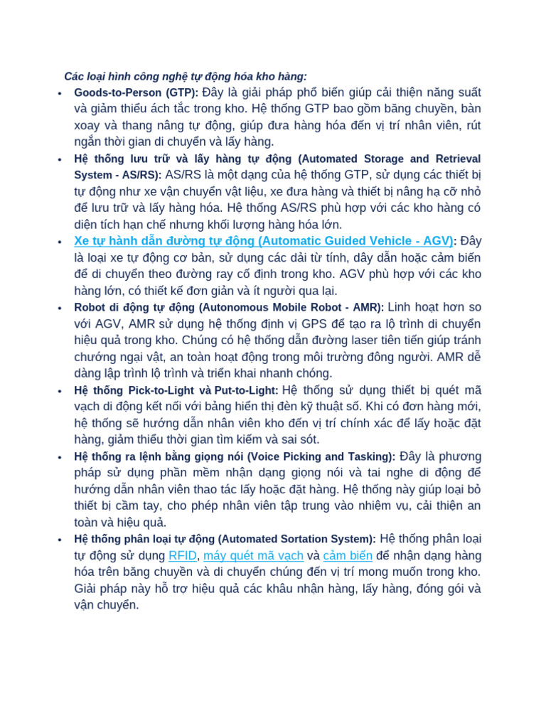 Xe tự hành dẫn đường tự động (Automatic Guided Vehicle - AGV) | PDF