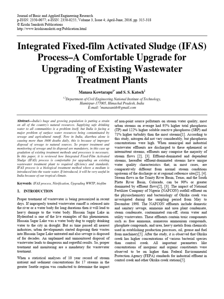 Integrated Fixed Film Activated Sludge I | PDF | Sewage Treatment | Sewage