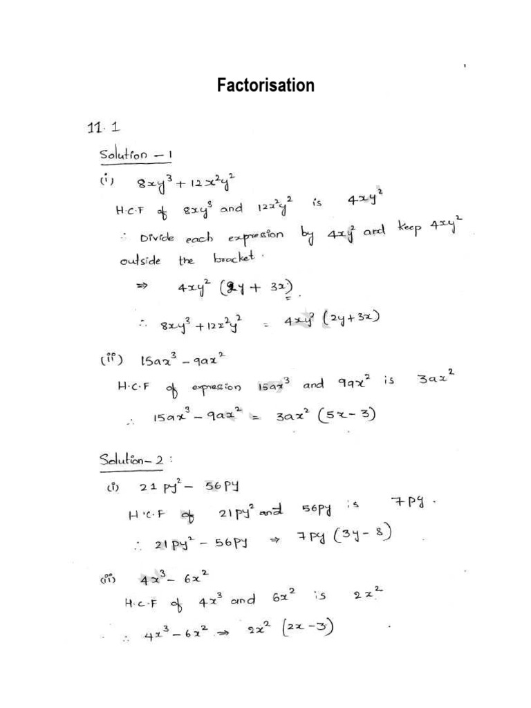 11.-Factorisation | PDF