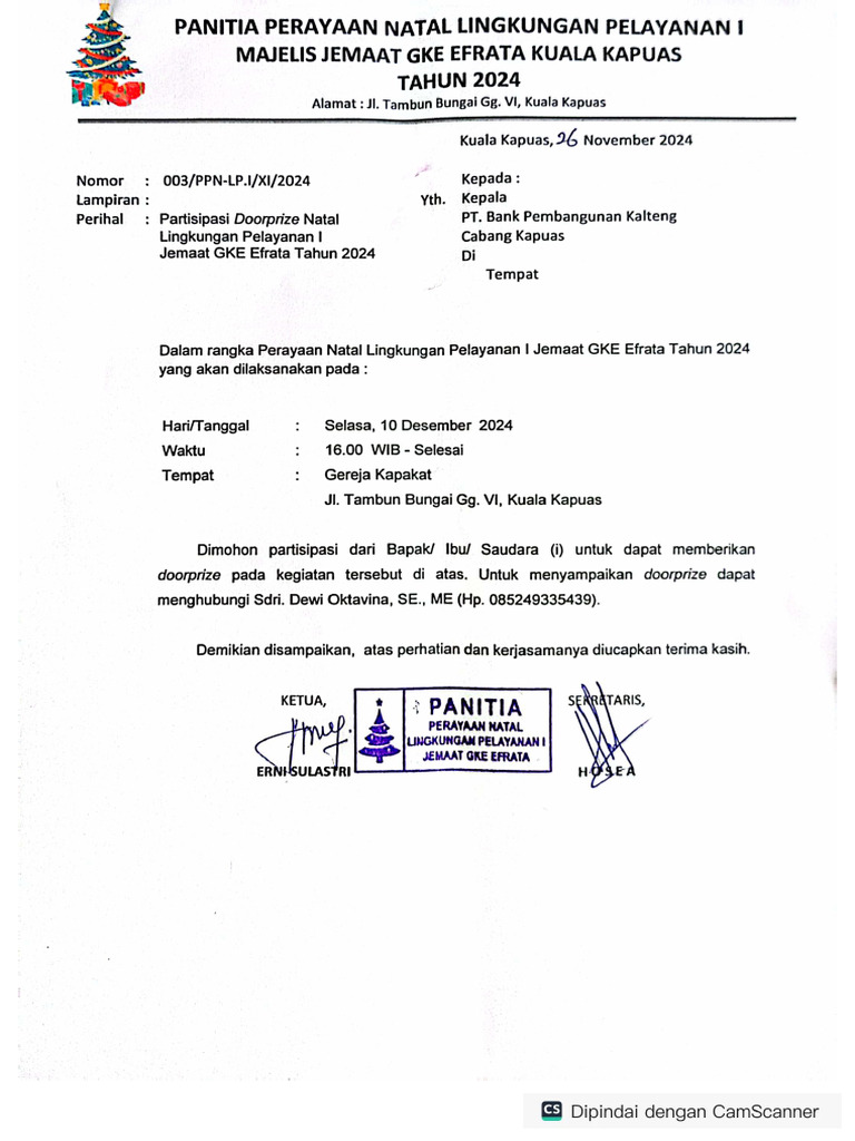 Partisipasi Doorprize Natal LP1 | PDF