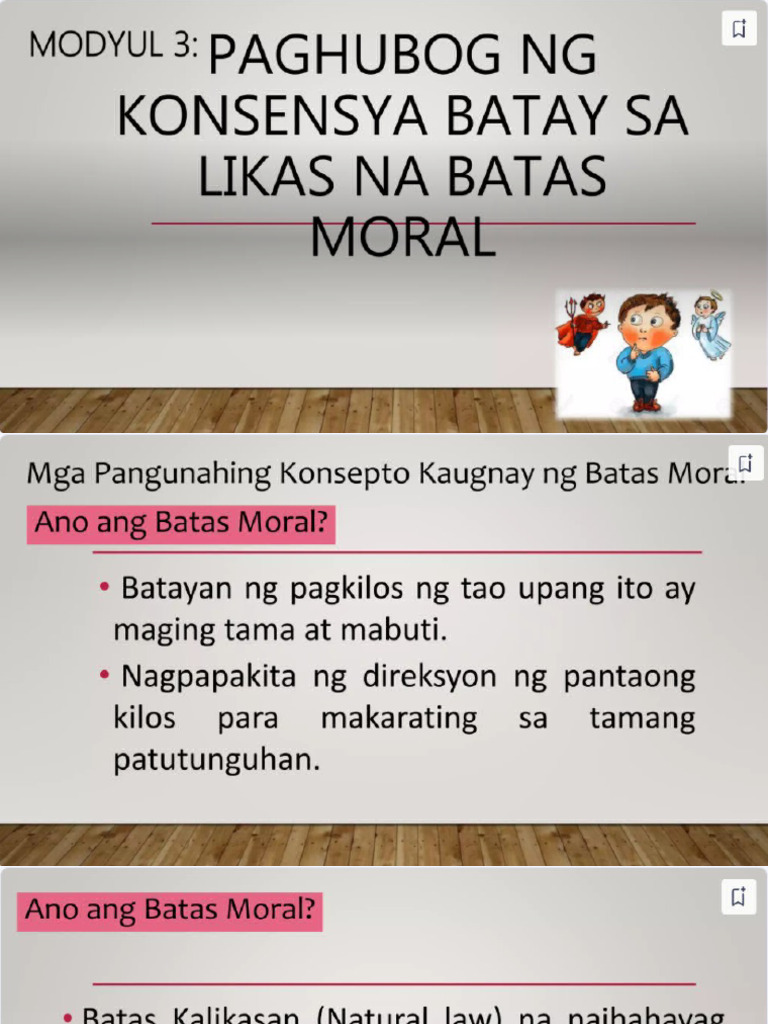Lesson 3 Paghubog NG Konsensya Batay Sa Batas Na Likas Moral | PDF