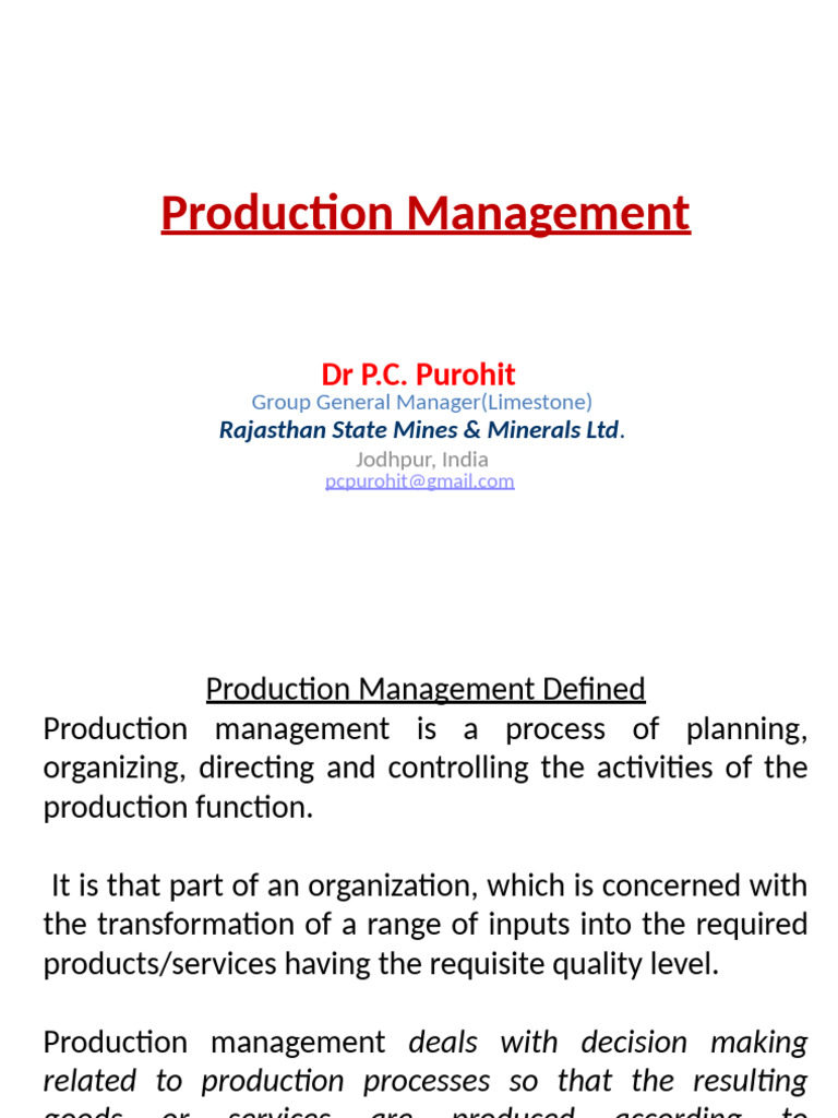 Production Management 1 | PDF | Standardization | Business Economics