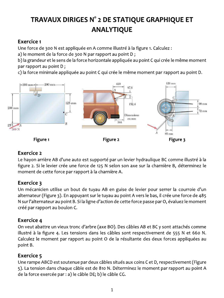000 - Travaux Dirigés 2 de Statique | PDF