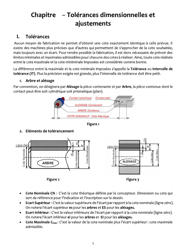 2 - Chapitre 2 - Tolérances dimensionnelles et ajustements - 2022 ...