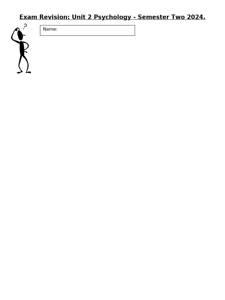 Exam Revision Unit 2 2024 | PDF | Perception | Senses