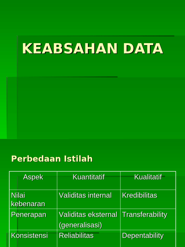 Keabsahan Data | PDF