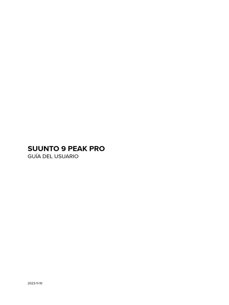 Guía de usuario Suunto 9 Peak Pro | PDF | Aplicación movil | Sistema de ...