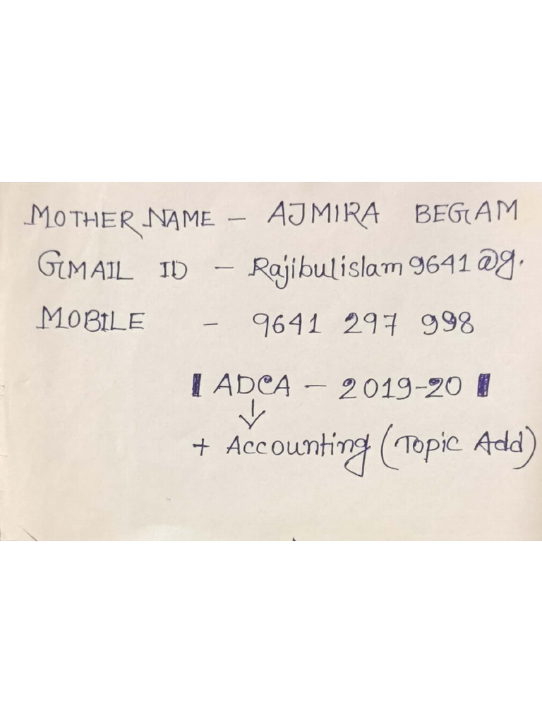 Rajibul Islam (for ADCA) | PDF