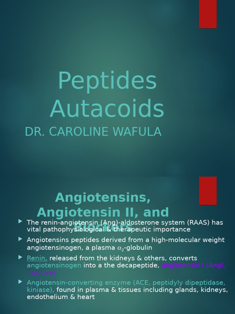 Peptides Derived Autacoids | PDF | Angiotensin