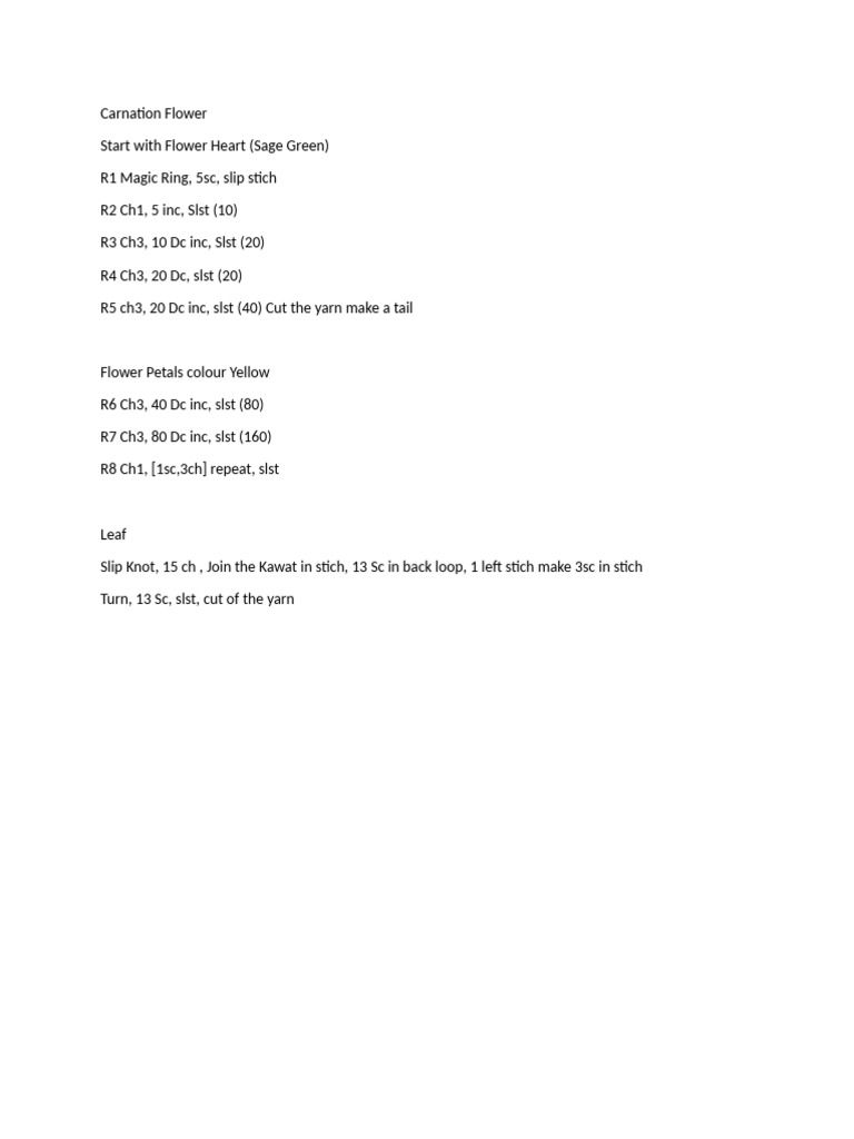 Carnation Flower | PDF