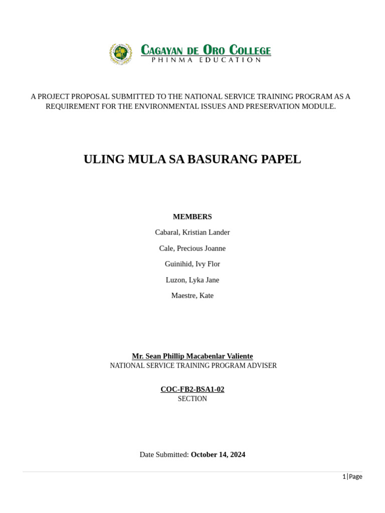 NSTP ProjectP | PDF