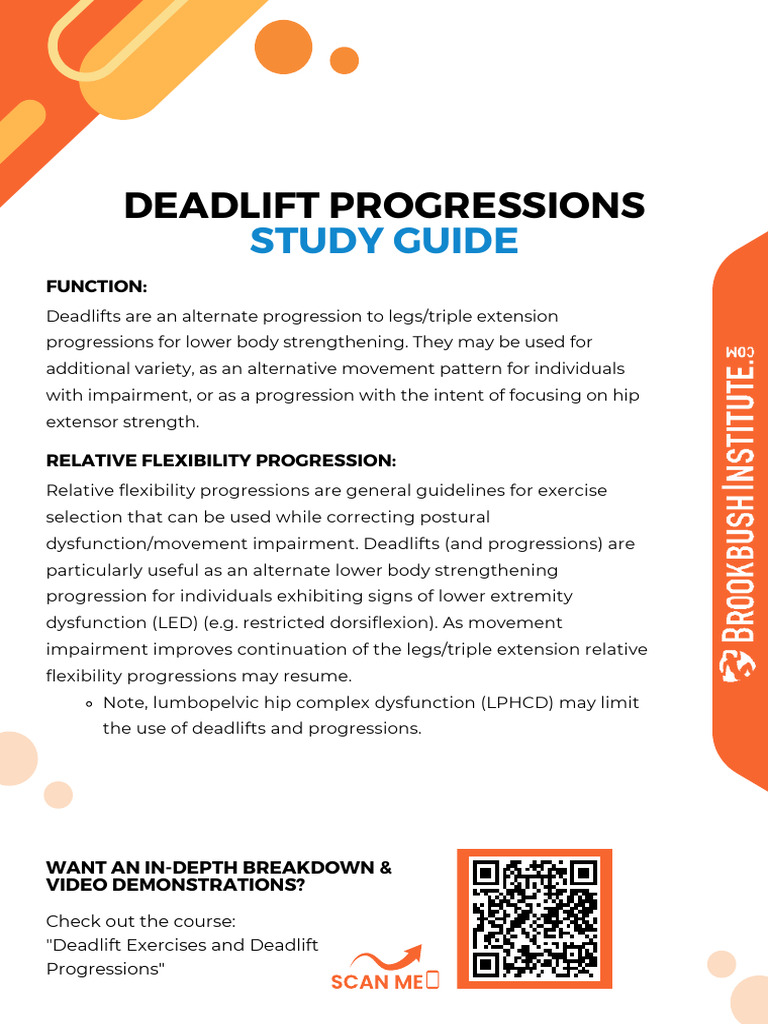 Deadlift Progressions Study Guide | PDF | Pelvis | Anatomical Terms Of ...