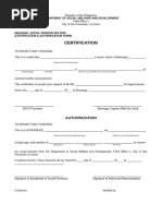 DSWD Authorization Form | PDF