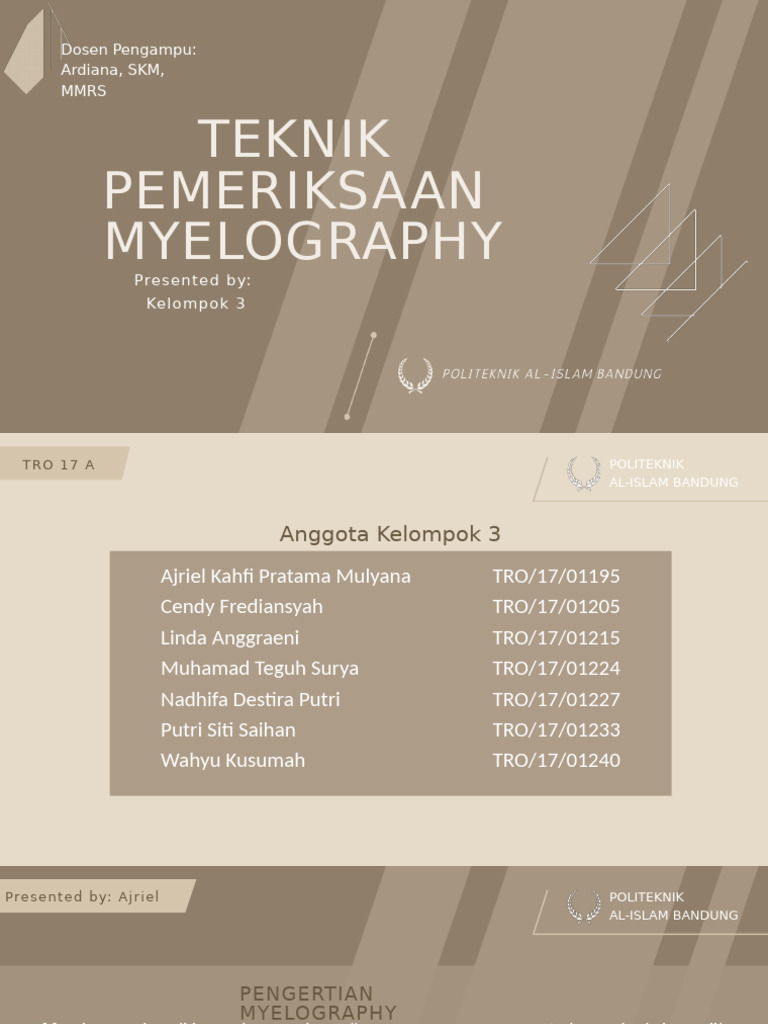 Teknik Myelografi dan Prosedurnya | PDF