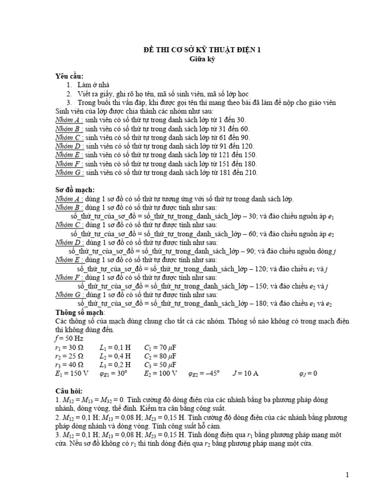 De Thi Giua Ky Ly Thuyet Mach 1 5 | PDF