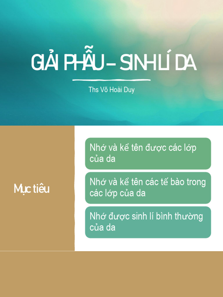 Giải phẫu Sinh lí da | PDF