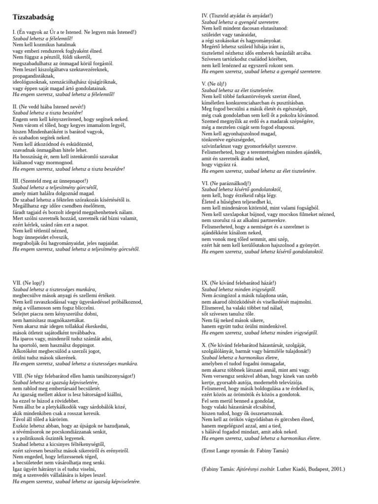 Fabiny Tamás: Tízszabadság | PDF Fabiny Tamás: Tízszabadság | PDF