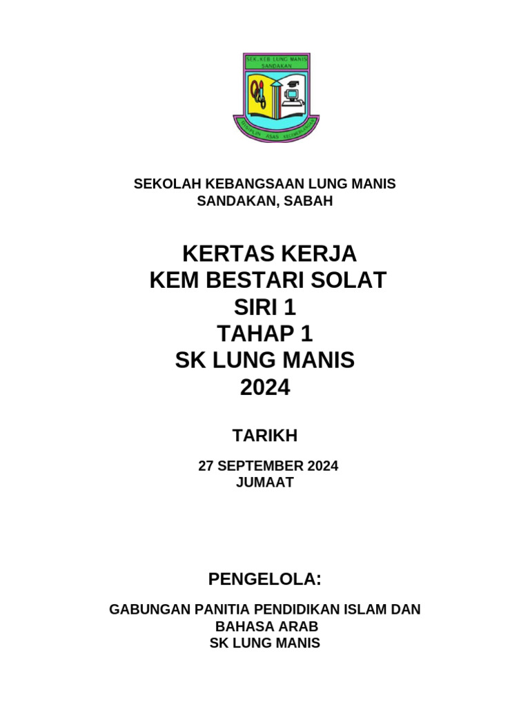 Kertas Kerja Kbs Tahap 1 2024 | PDF