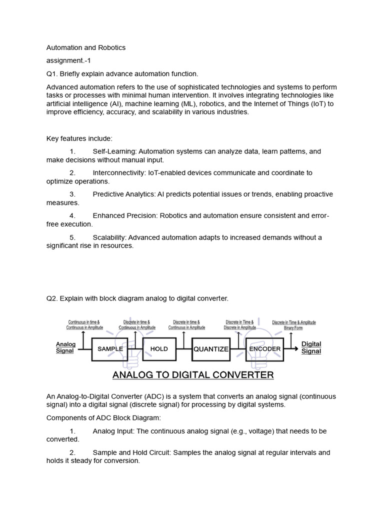 Automation & Robotics Basics | PDF | Actuator | Analog To Digital Converter
