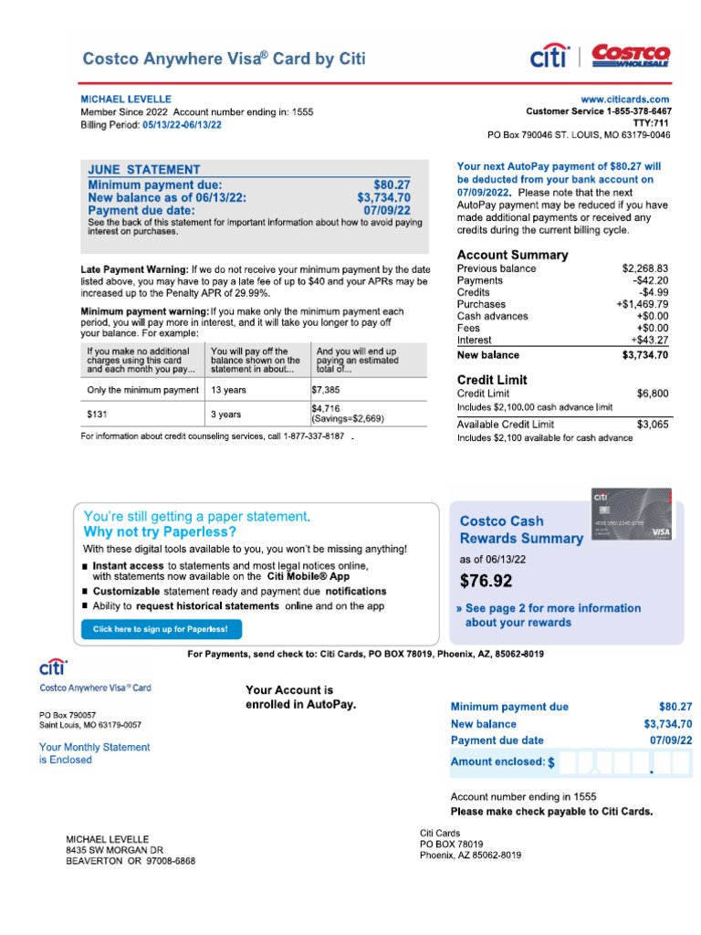 Costco Citi Cards | PDF