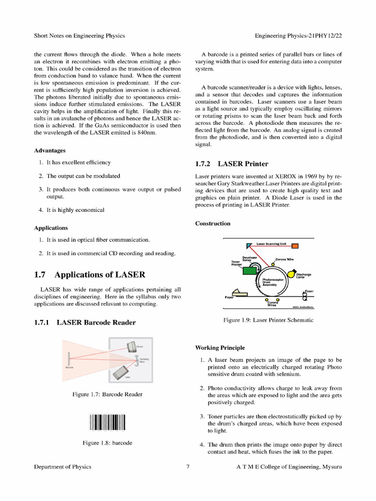 Applied Physics For Computer Science and Allied Programmes | PDF | Laser | Printer (Computing)