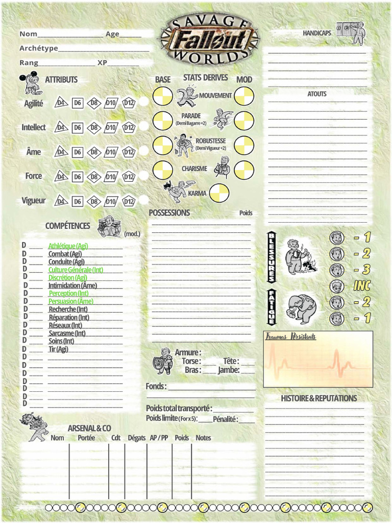 Feuille Perso Fallout | PDF