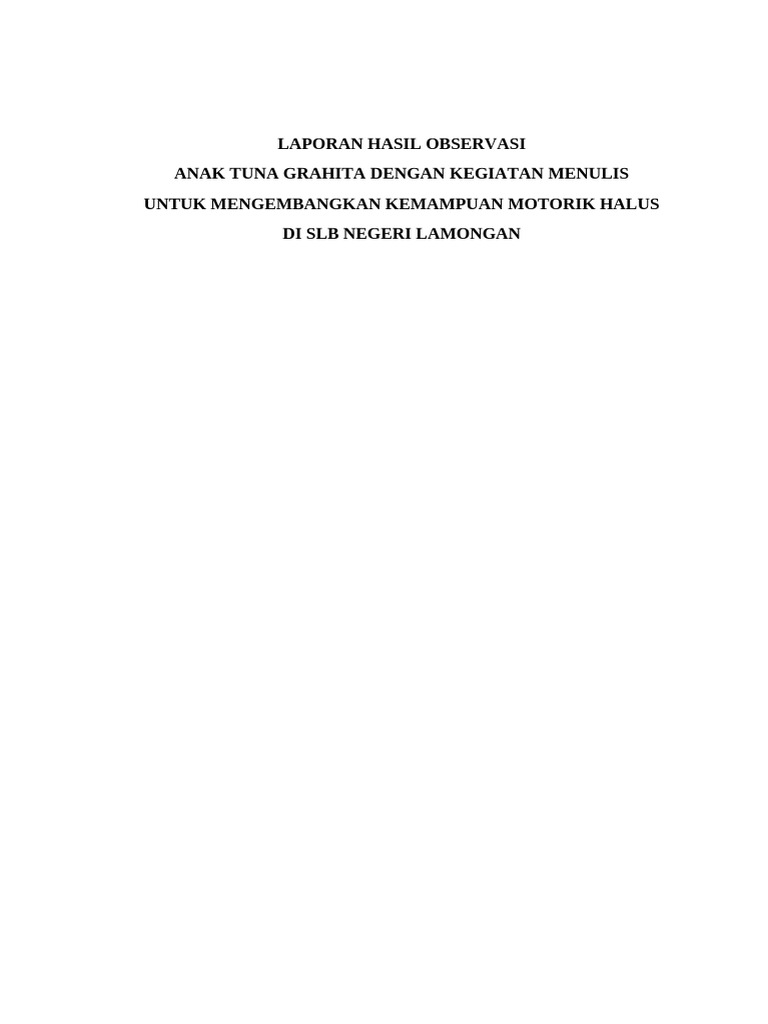 Observasi SLB Negeri Lamongan | PDF