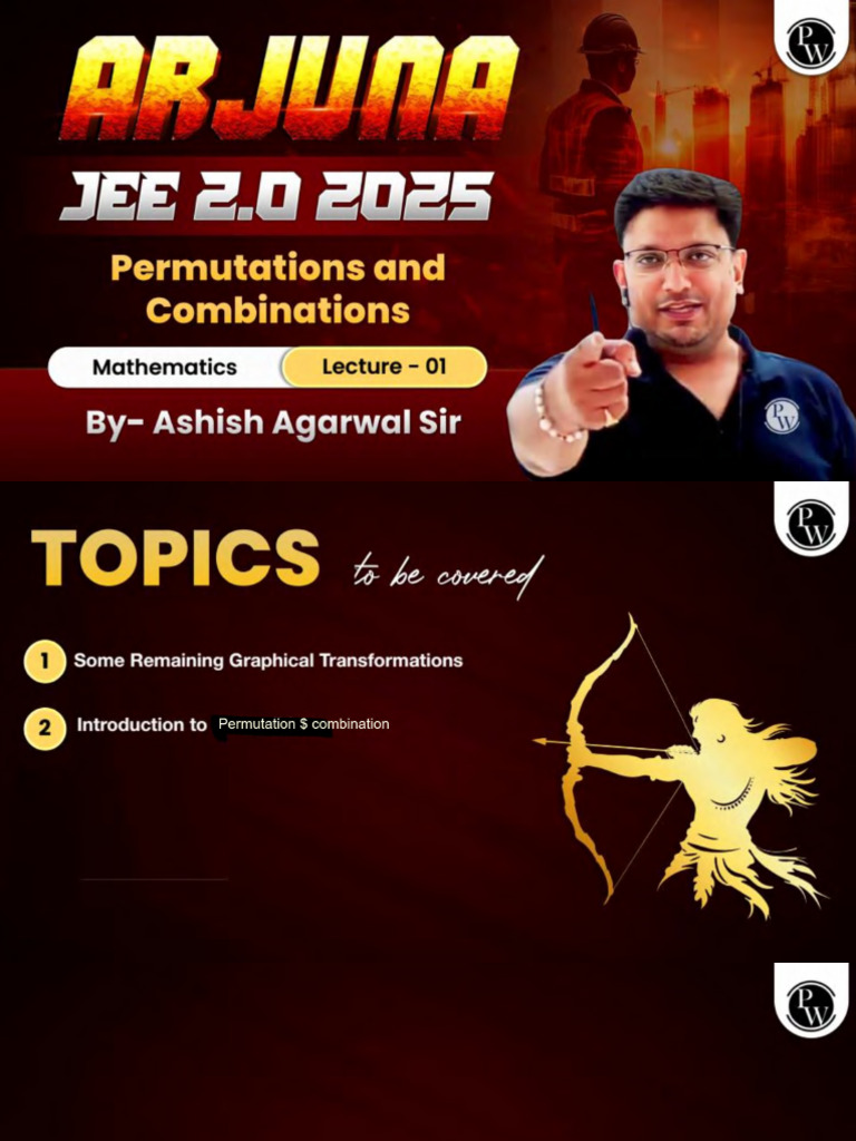 Permutations and Combinations 01 Class Notes | PDF