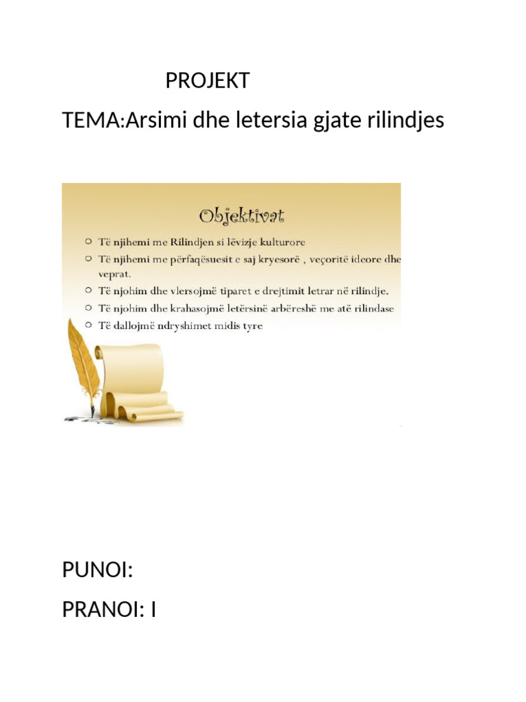 Arsimi Dhe Letersia Gjat Rilindjes | PDF