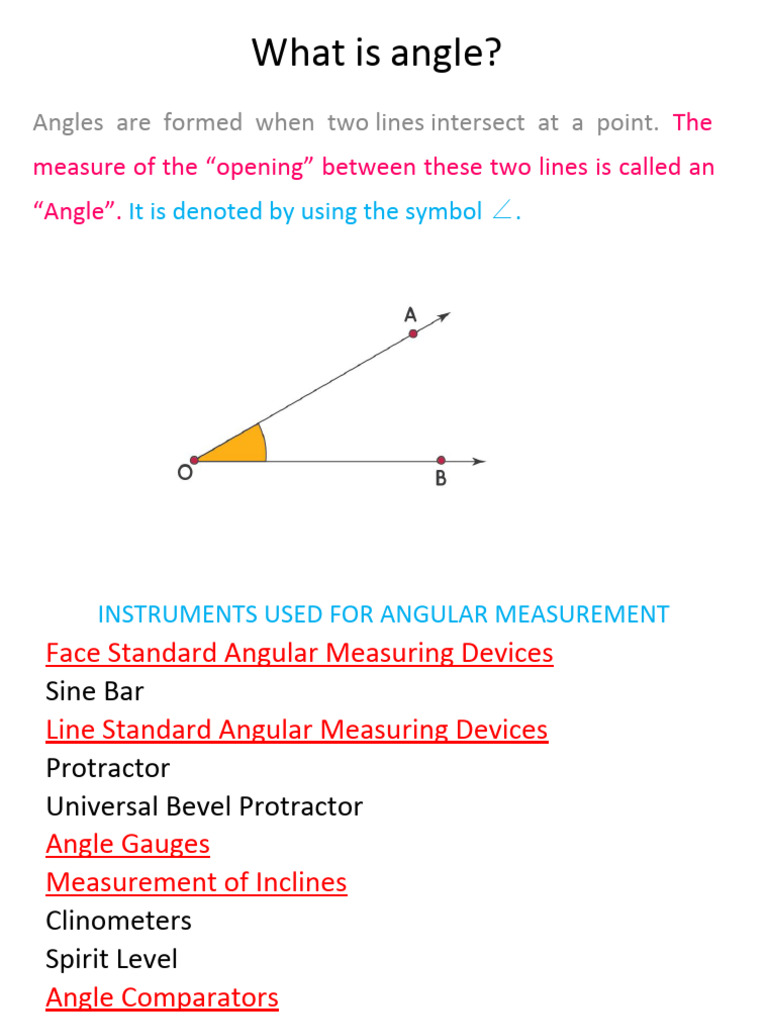 Angular Measurement Tools Guide | PDF | Metrology