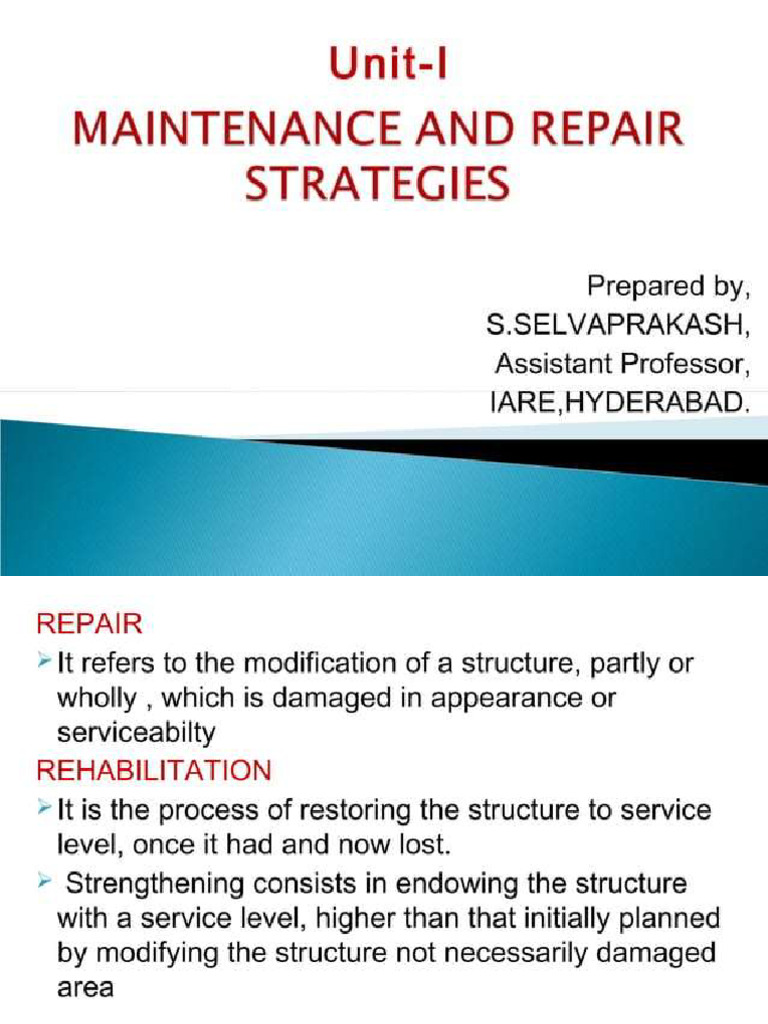 Maintanance and Repair Stratgies Unit 2 | PDF