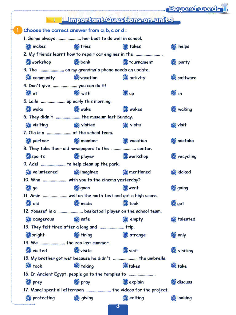 prep 1 Final Revision part 1 | PDF