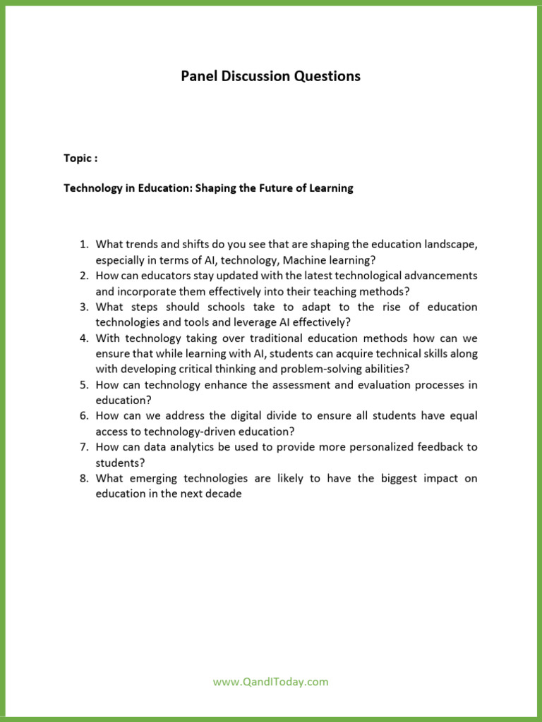 Panel Discussion Topic | PDF