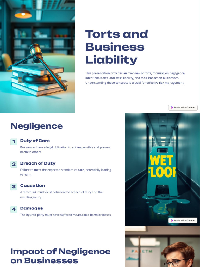 Torts and Business Liability Week 5 | PDF | Negligence | Tort