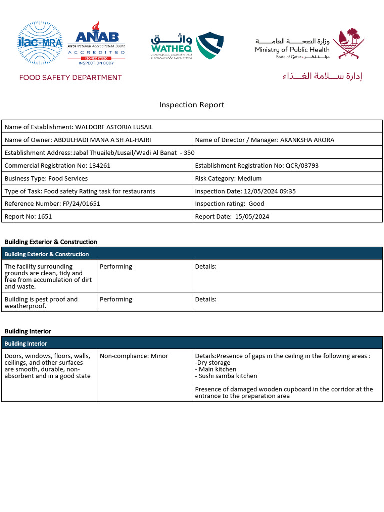 Report en FP 24 01651 | PDF | Food Safety | Hygiene