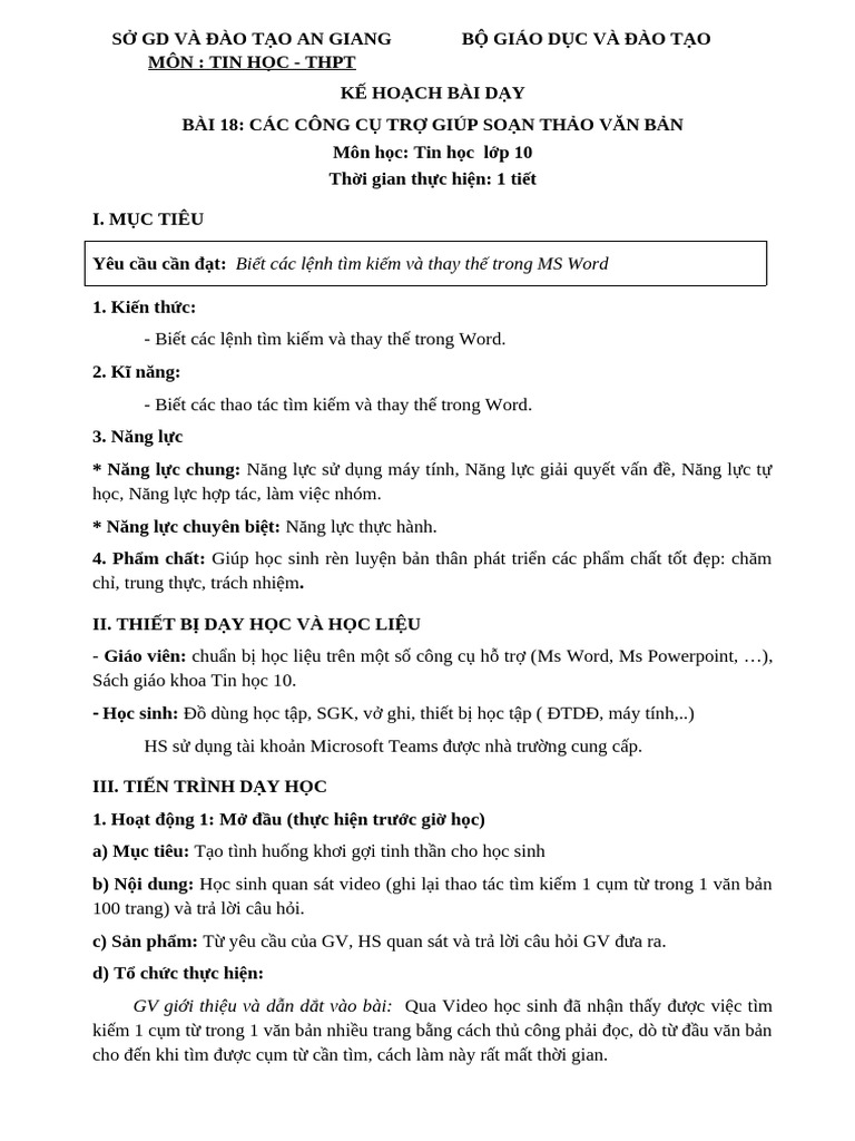 Tin 10 - Bài 18 - Các Công C So N TH o Văn B N | PDF