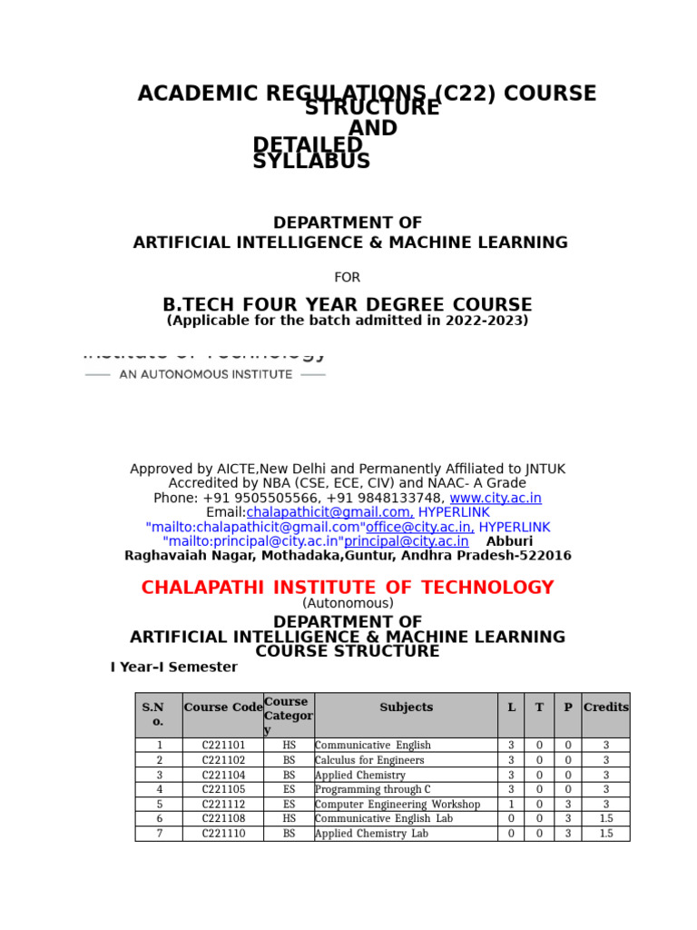 AIML Syllabus-Final-9-8-24 | PDF | Parsing | Machine Learning