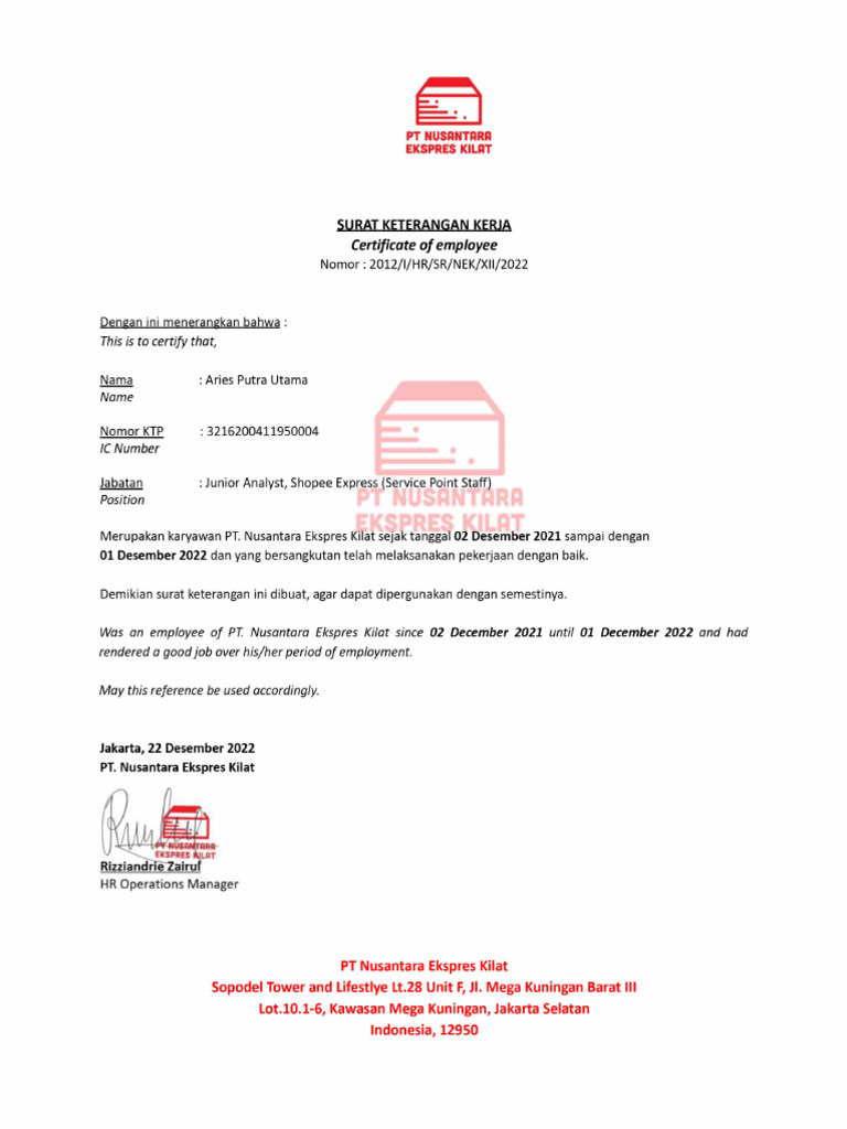 Paklaring Shopee | PDF