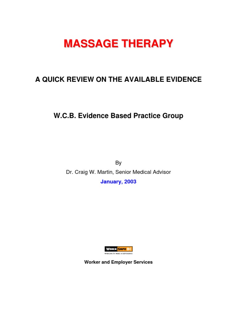 Massage Therapy Evidence | PDF | Massage | Low Back Pain
