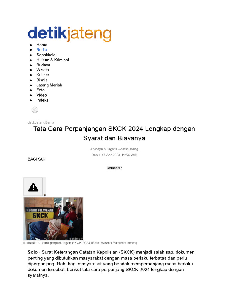 Syarat Perpanjangan SKCK 2024 | PDF