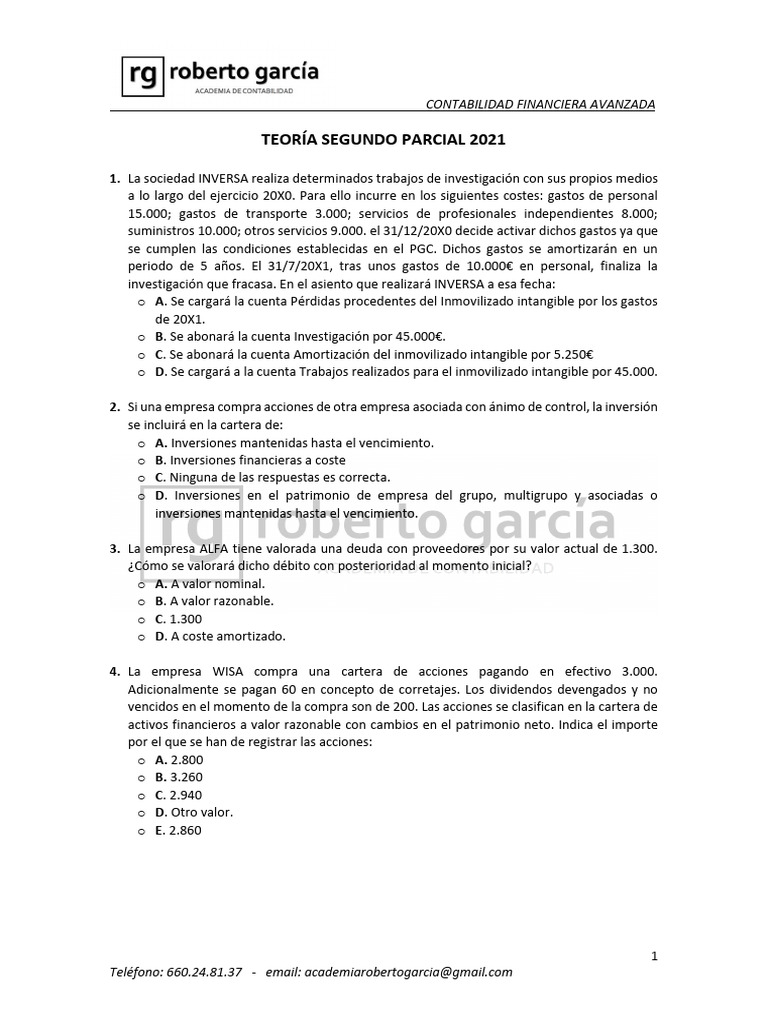 2º Parcial 2021 | PDF | Compartir (Finanzas) | Inversiones