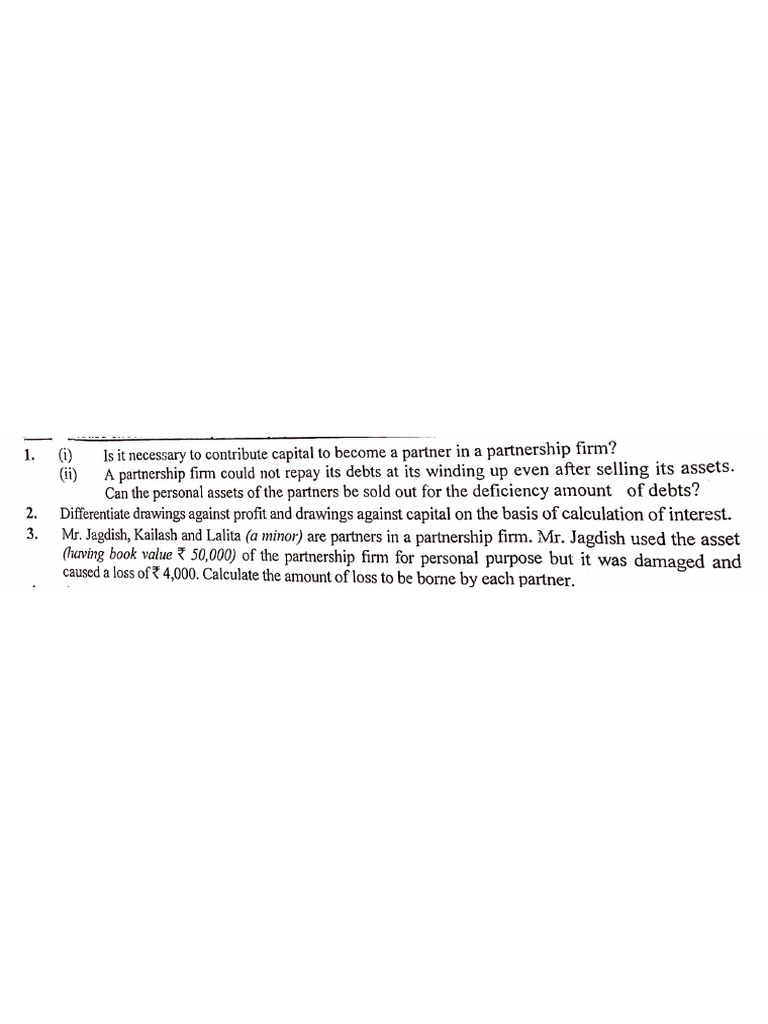 Partnership Extra Questions 2 | PDF